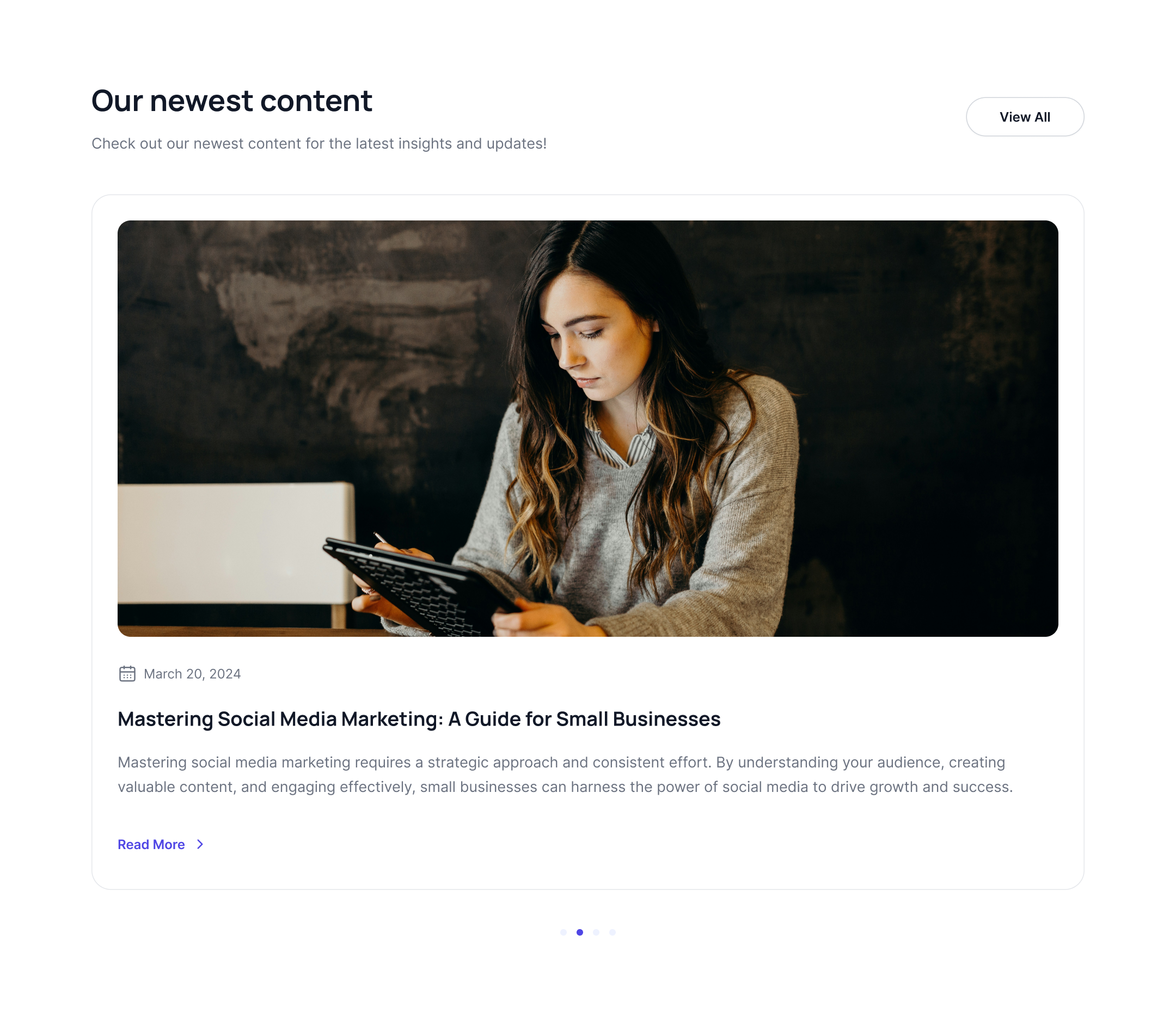 Tailwind CSS Blog & News Sections | Pagedone