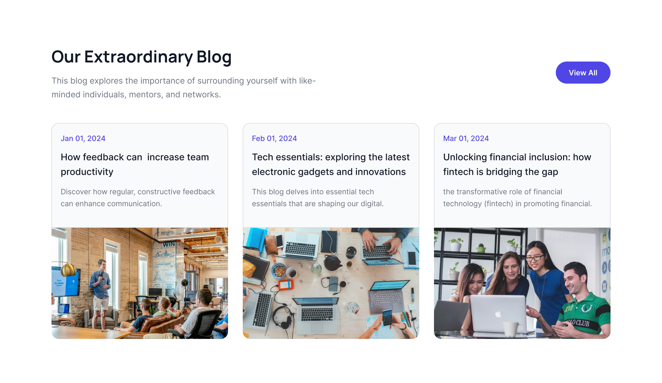 Tailwind CSS Blog & News Sections | Pagedone