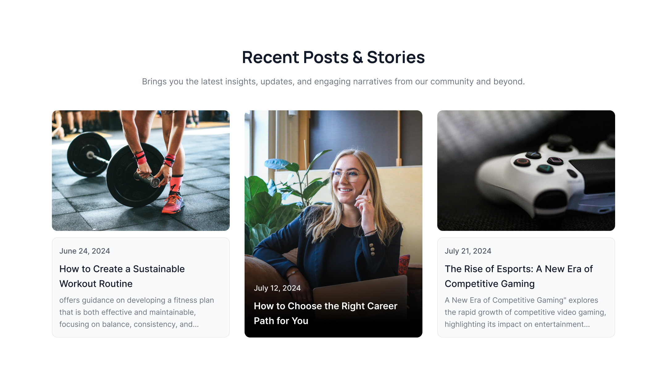 Tailwind CSS Blog & News Sections | Pagedone