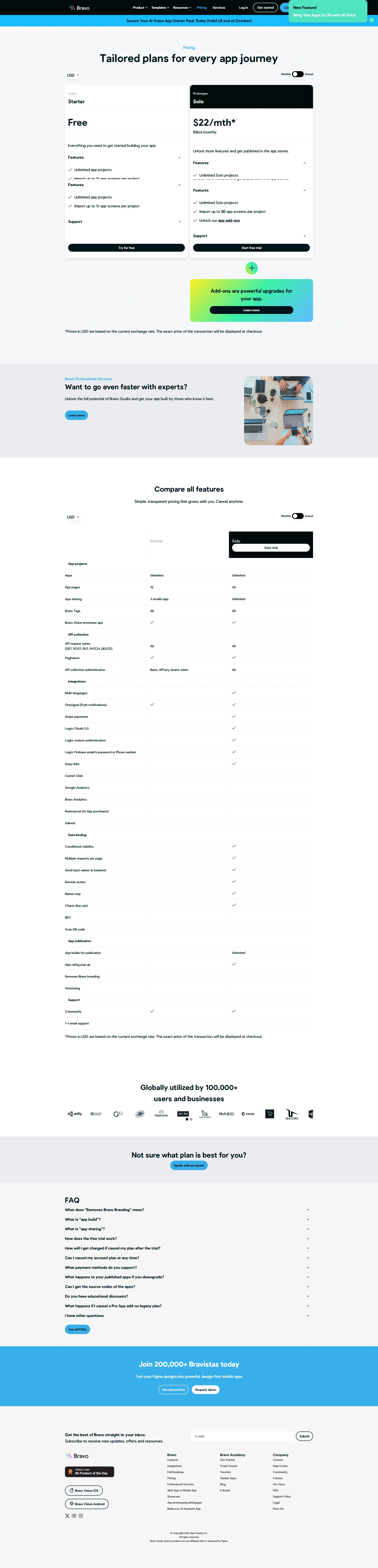 Pricing Plan Page Design Inspiration | Bravo