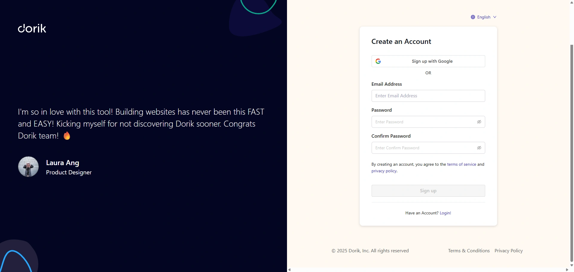 Sign Up Page Design Inspiration | Dorik