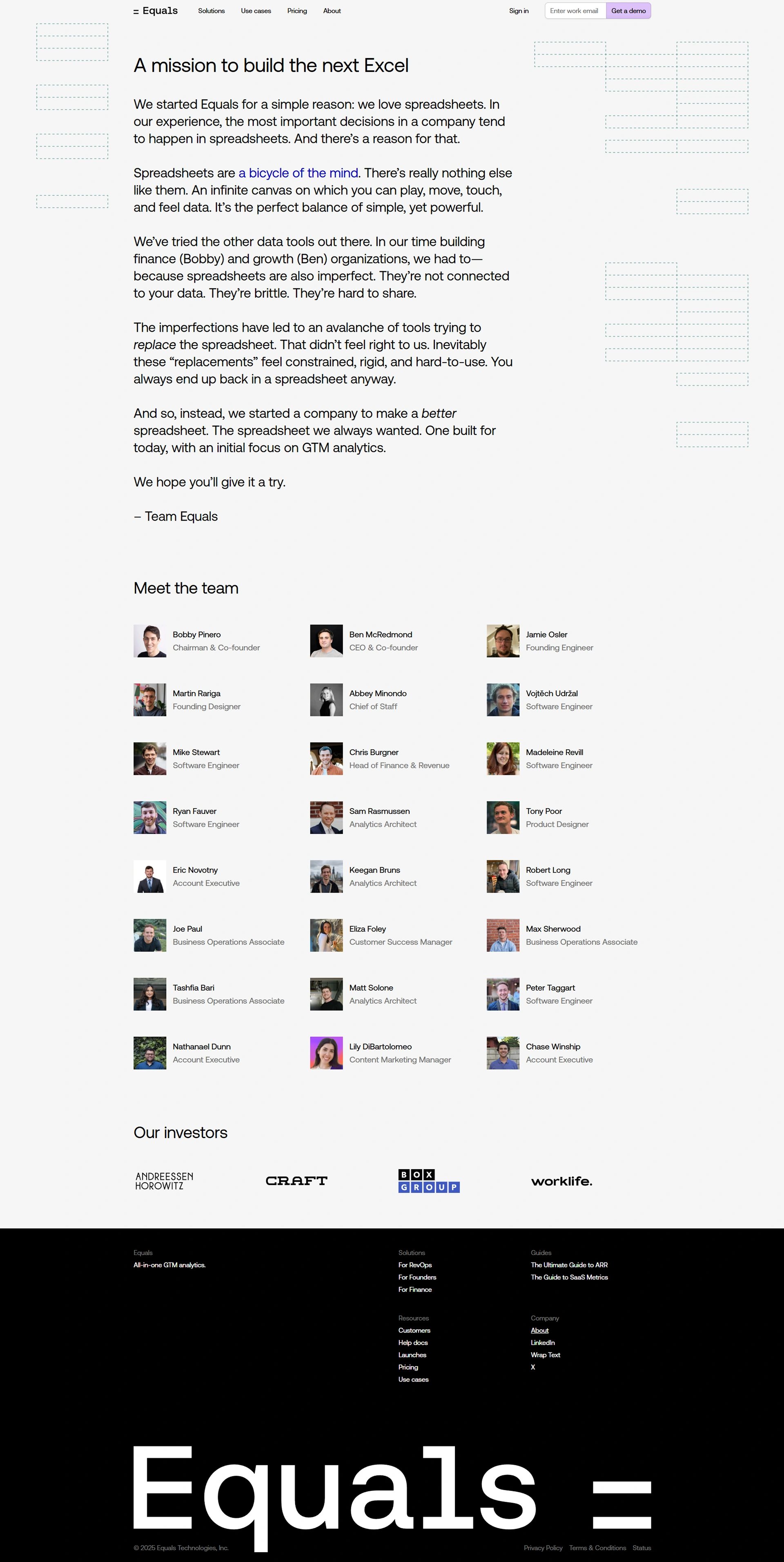About Us Page Design Inspiration | Equals