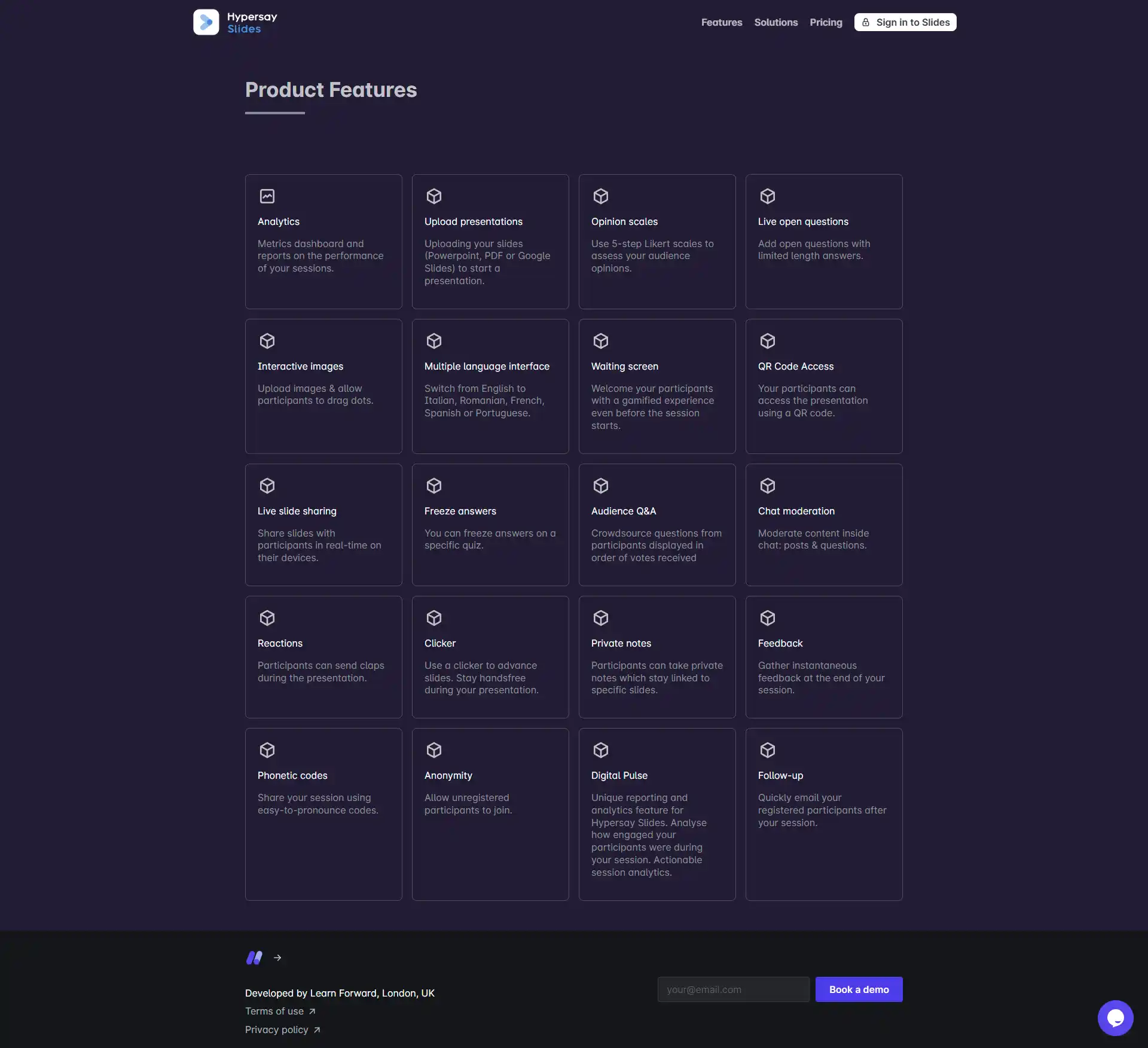 Feature Page Design Inspiration | Hypersay