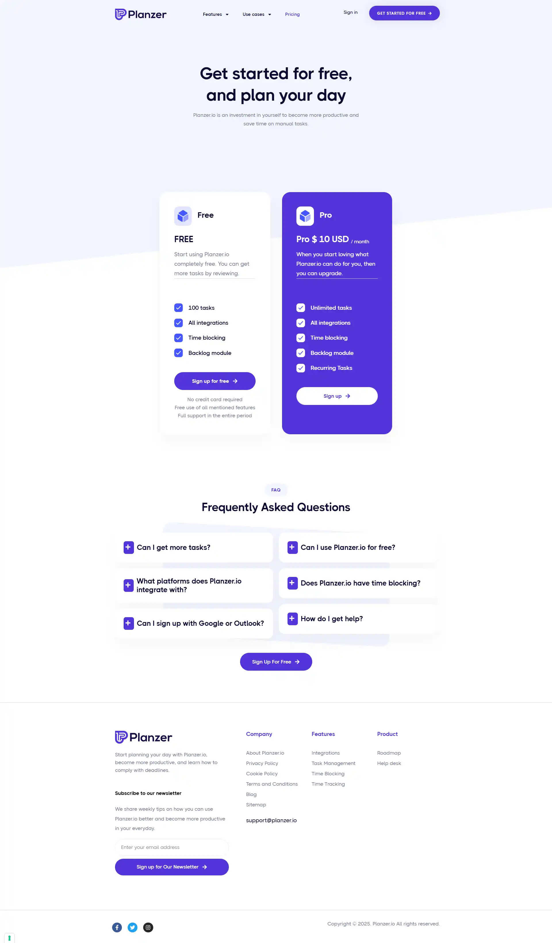Pricing Page Design Inspiration | Planzer