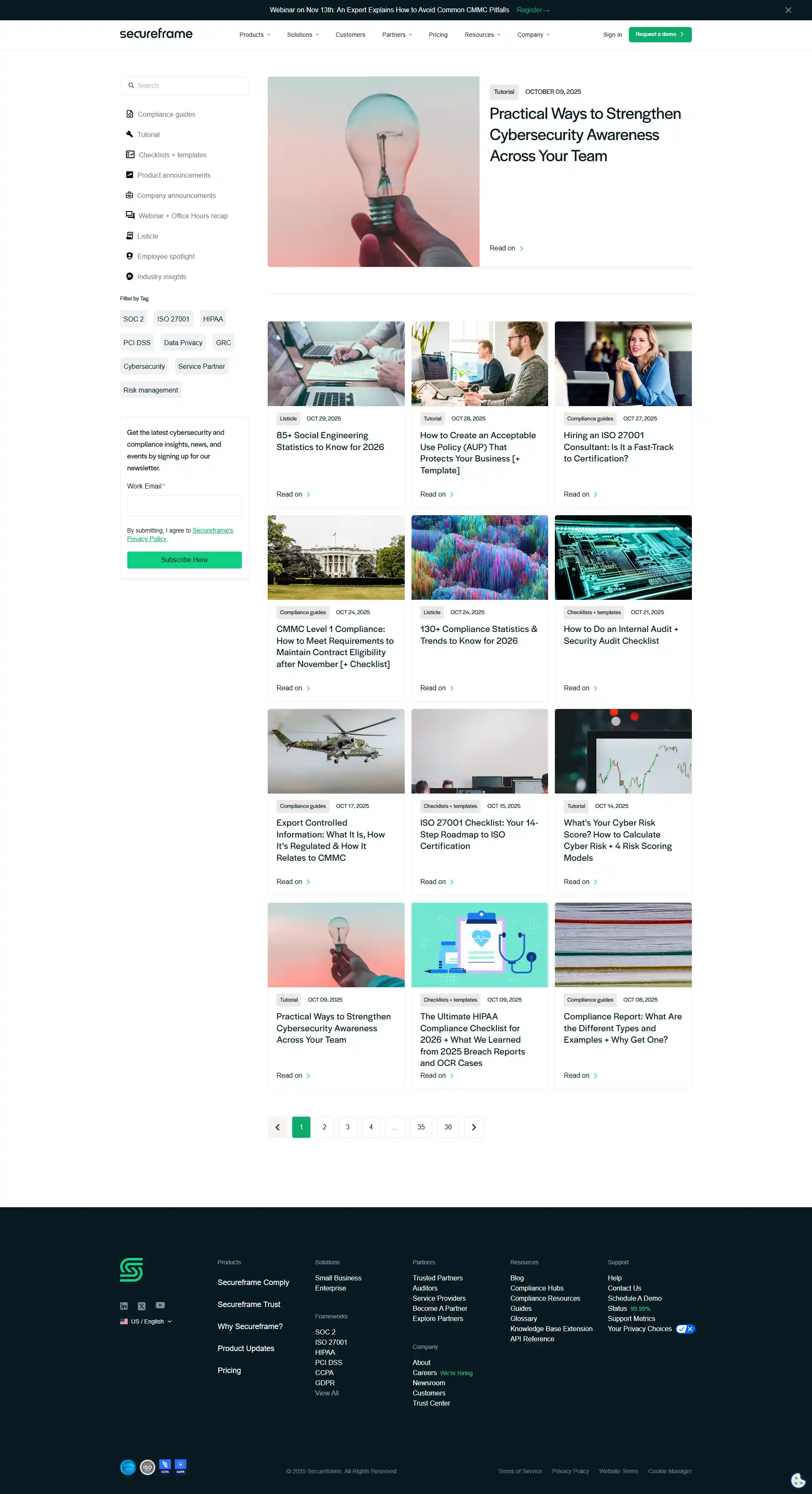 BLog Page Design Inspiration | Secureframe