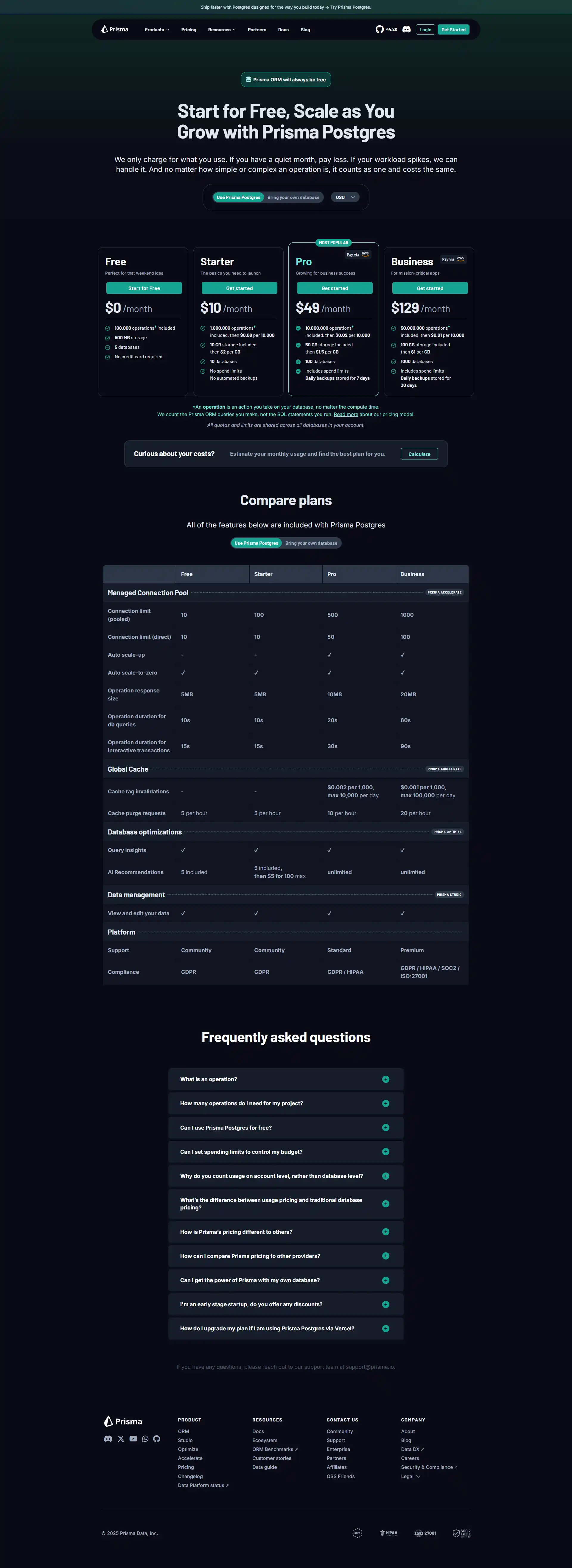 Pricing Page Design Inspiration | Prisma