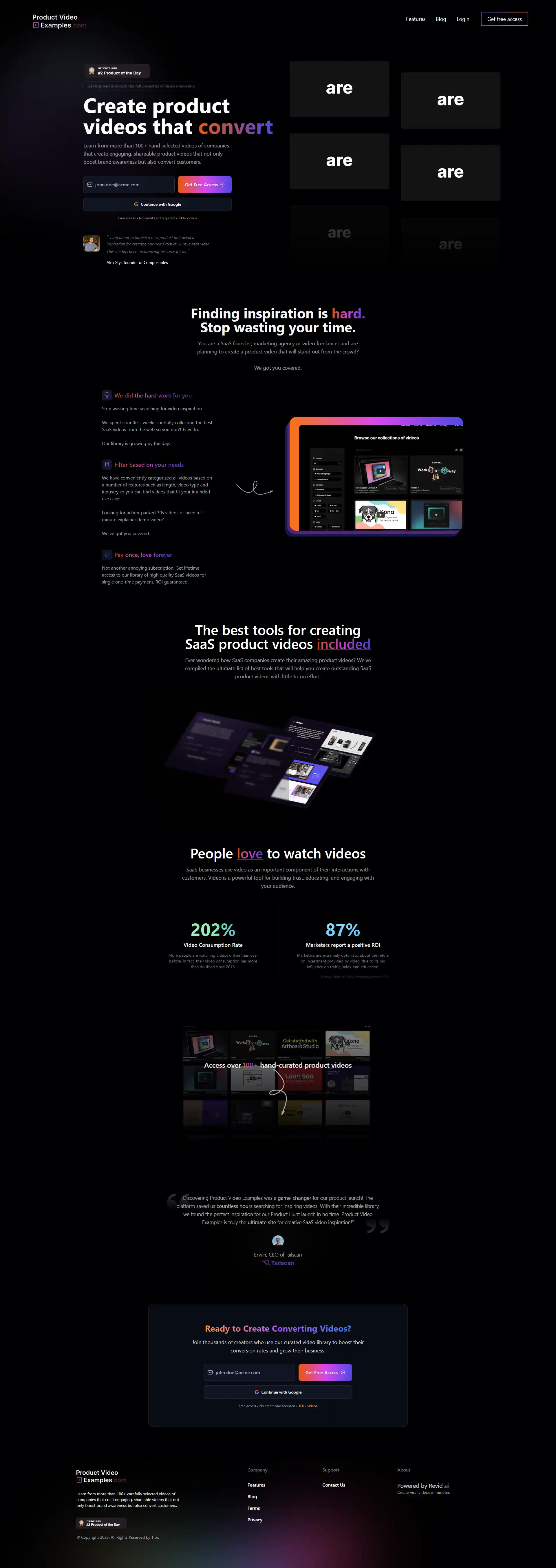 LandingPage Design Inspiration | Product Video Examples