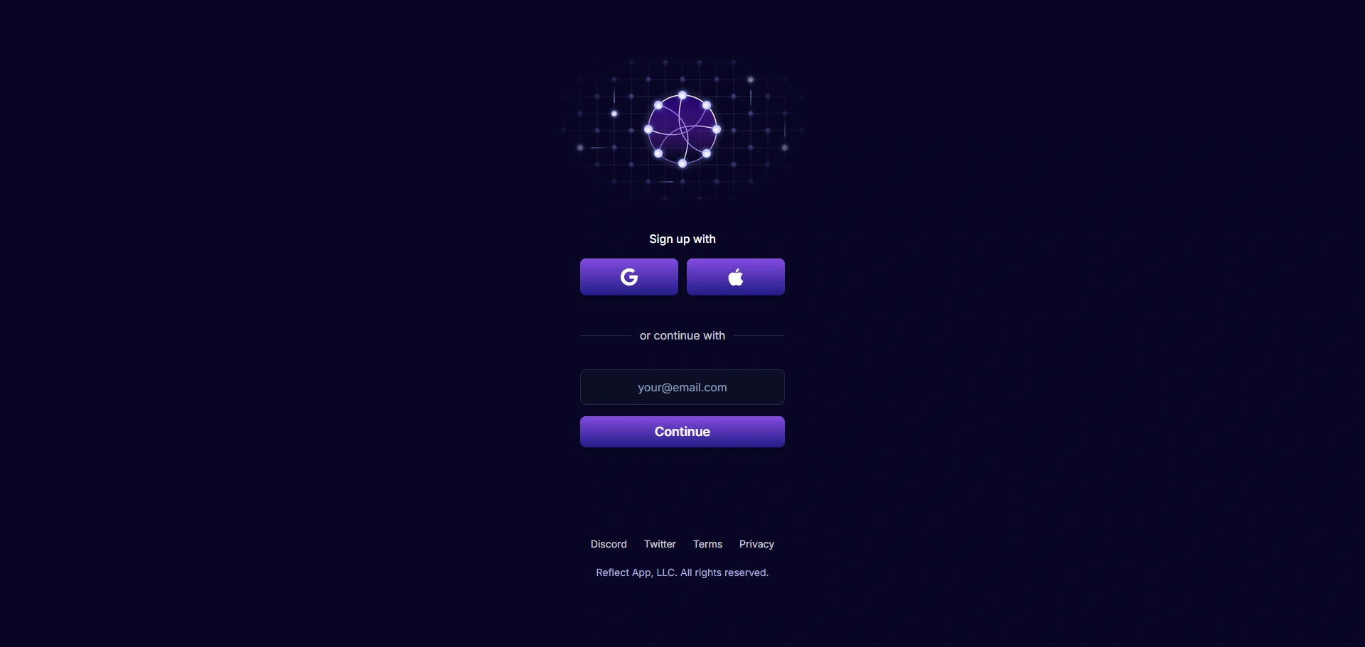 Signup Page Design Inspiration | Reflect